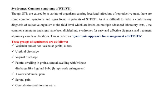 Rti sti | PPTX | Sexual Conditions | Sexual Health
