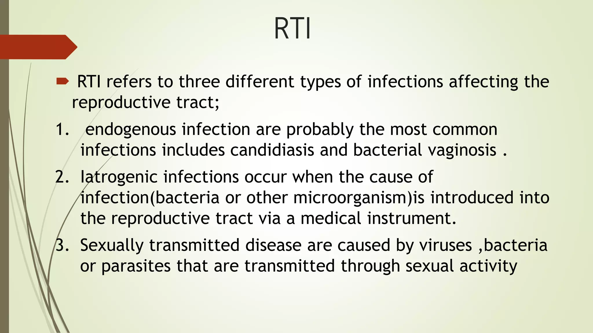 Reproductive tract infection | PPTX