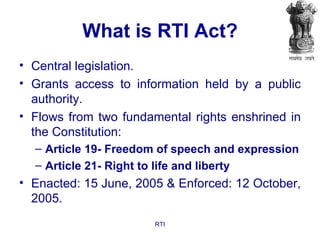 Rti Act | PPT
