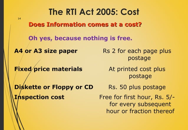 RTI Act 2005 | PPT | Business | Business and Finance
