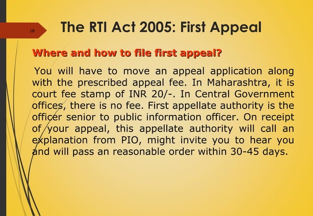 RTI Act 2005 | PPT | Business | Business and Finance