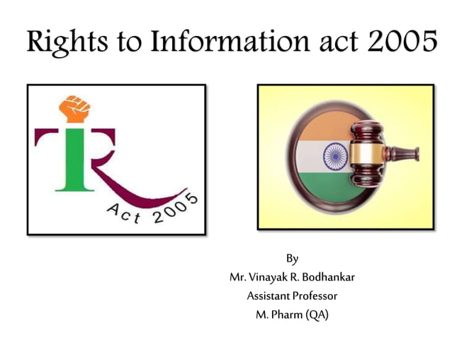 Rights to information act 2005 | PPTX