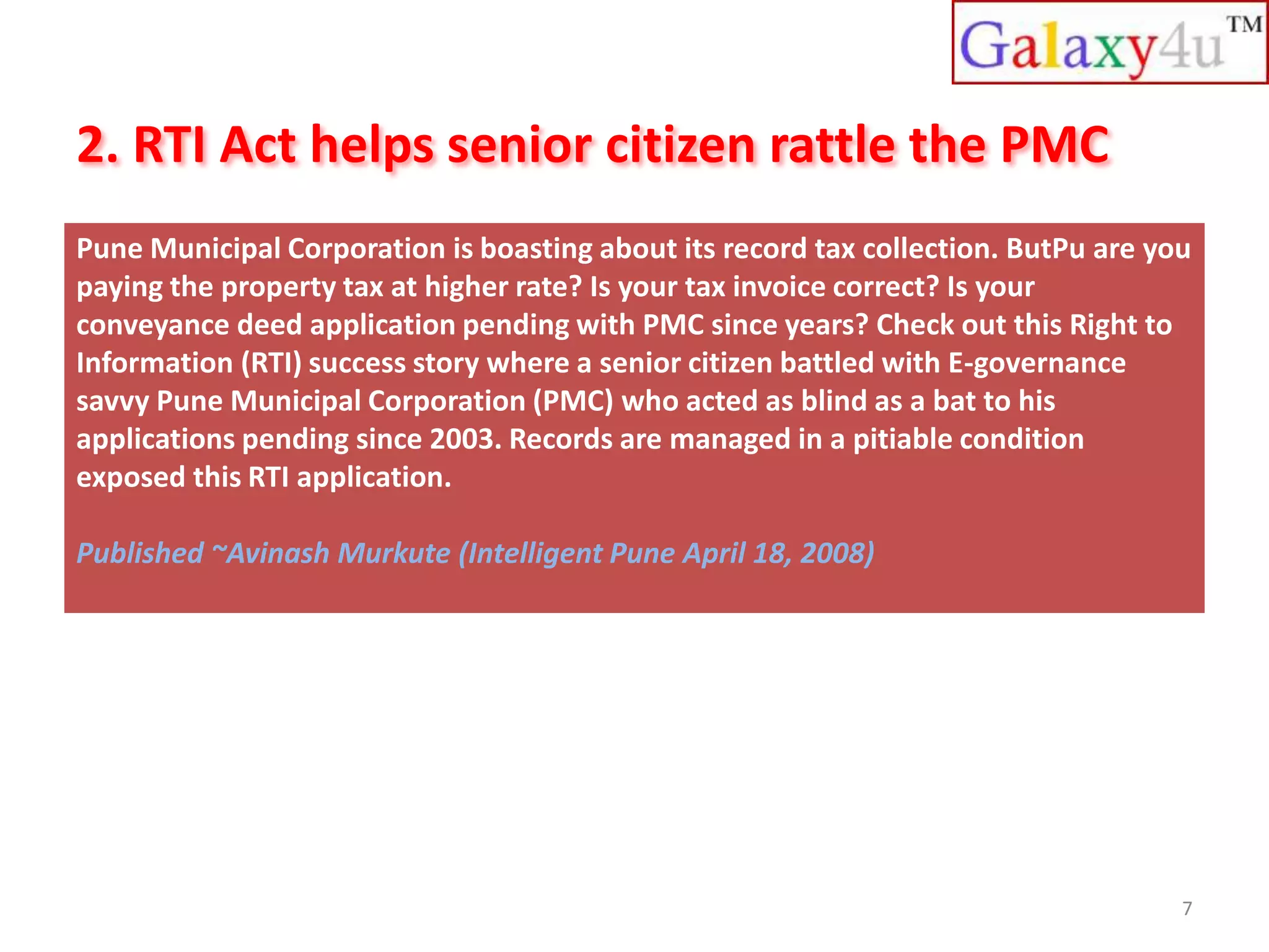 Right to Information (RTI) Case Studies | PPTX