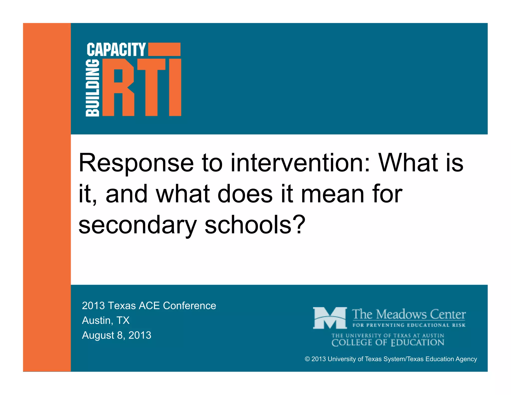 Building RTI Capacity | PPT