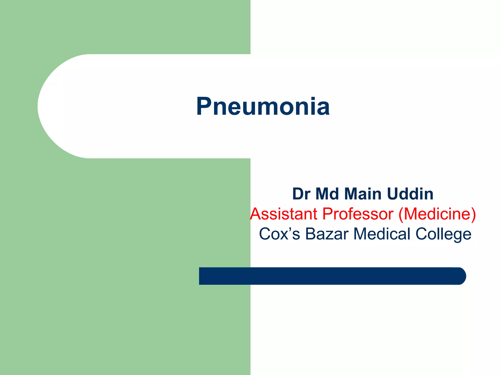 Pneumonia | PPT | Infectious Diseases | Diseases and Conditions
