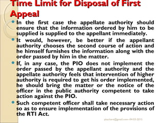 Right to Information Act & first appeals | PPT