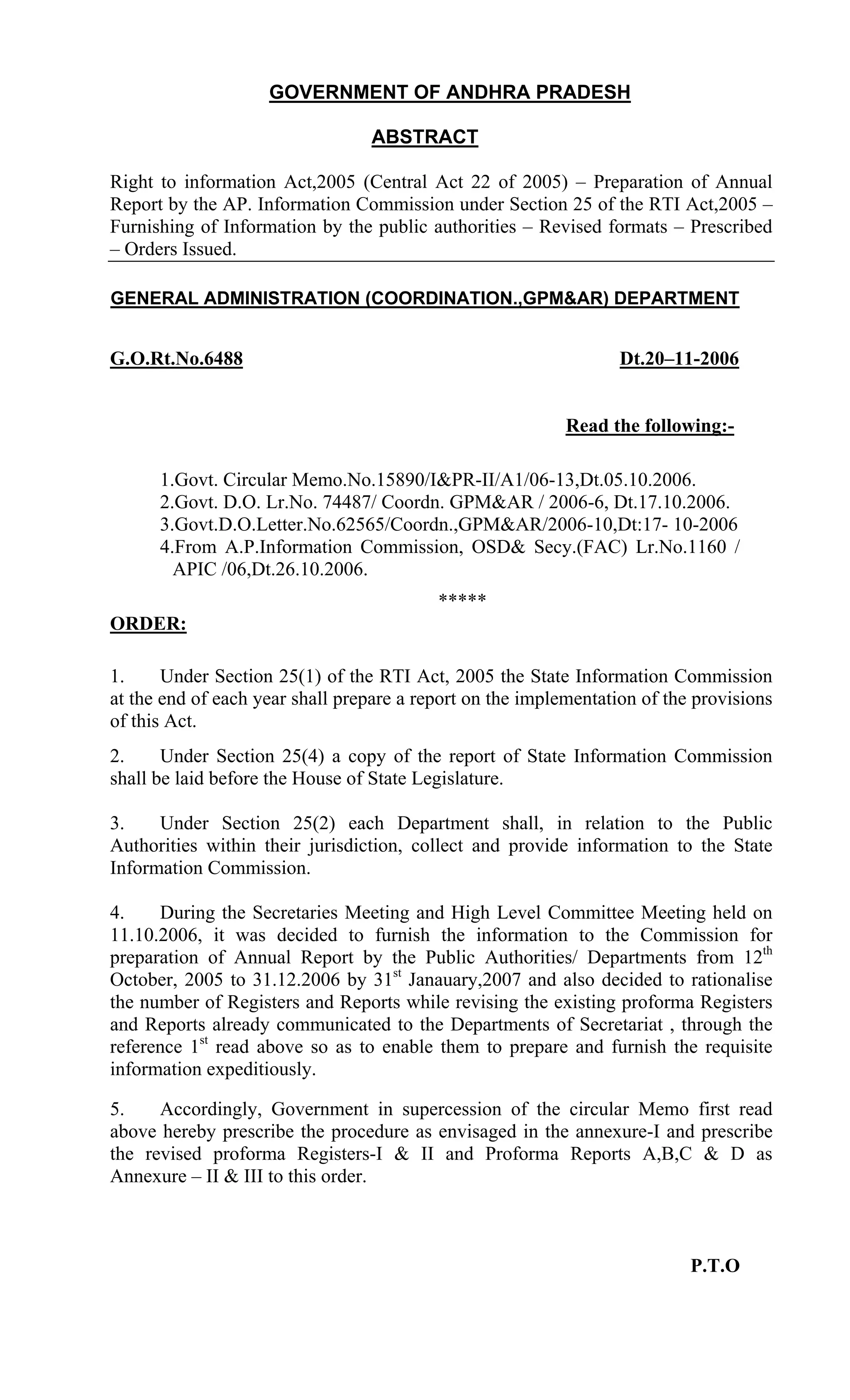 Rti go annexure-1 | PDF