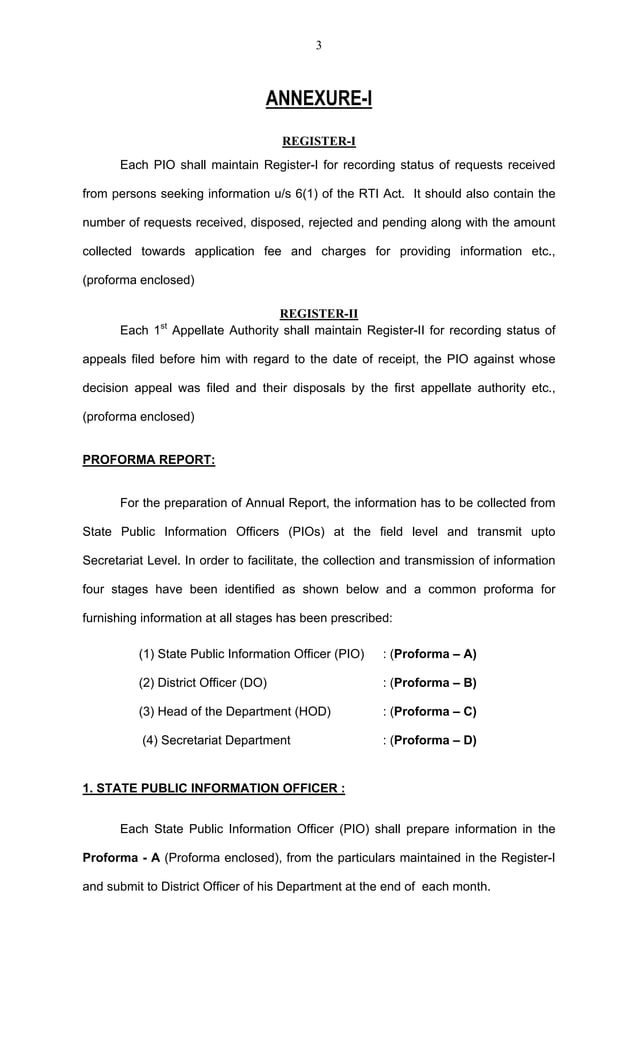 Rti go annexure-1 | PDF