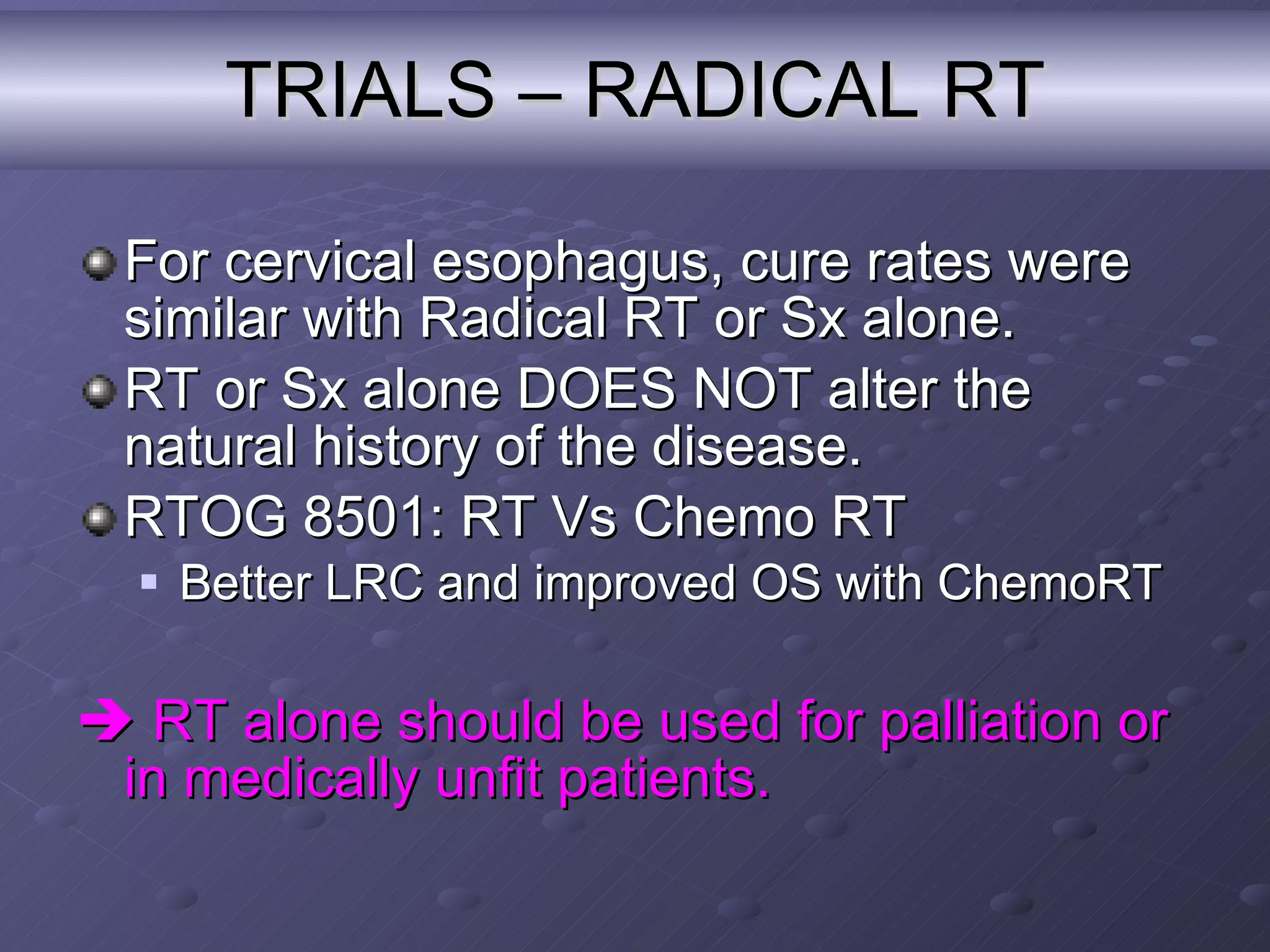 RT in Ca Esophagus | PPT