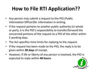 Right To Information (RTI) | PPTX
