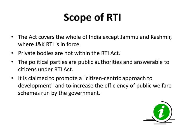 Right To Information (RTI) | PPTX