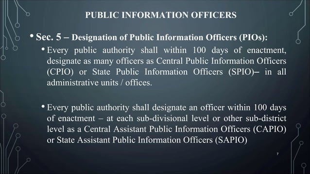 Duites and Responsibilities of Public Information Officer under the ...