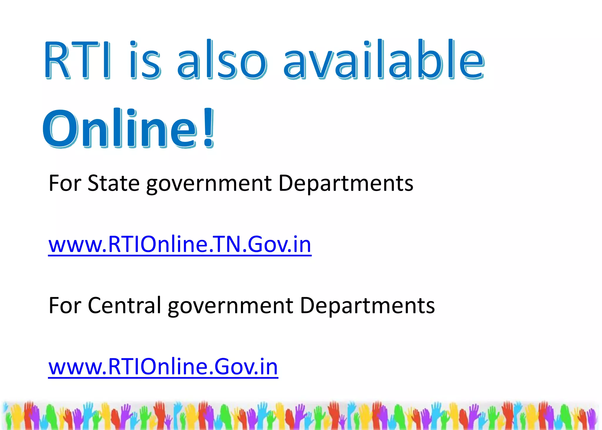Why, What and How of the Right to Information act RTI | PPT