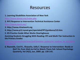 Rti response to intervention ny | PPTX