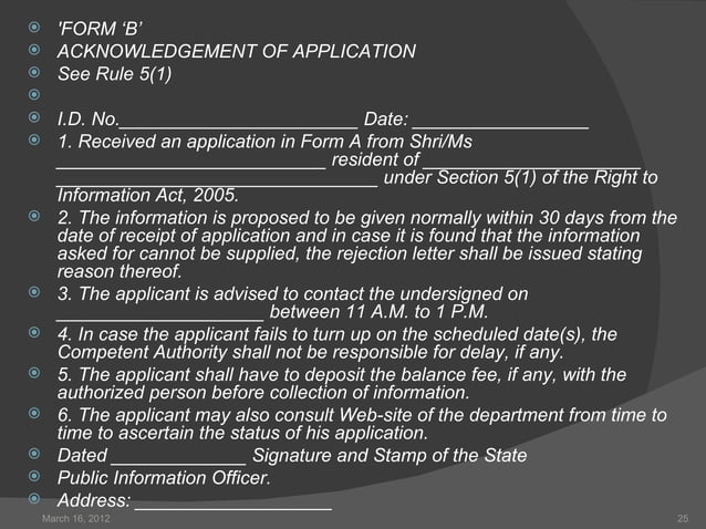 RTI Sikkim Rules ppt | PPT