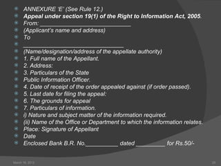 RTI Sikkim Rules ppt | PPT