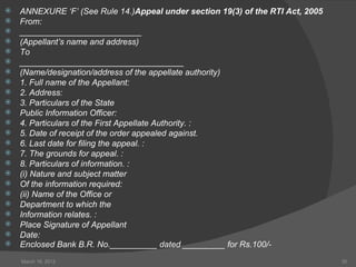 RTI Sikkim Rules ppt | PPT