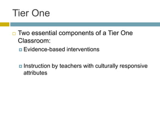 Response to Intervention: Tiers of Intervention | PPTX