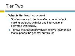 Response to Intervention: Tiers of Intervention | PPTX