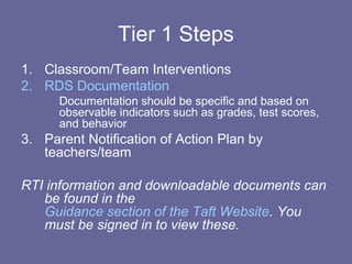 Taft RtI Staff Presentation | PPT