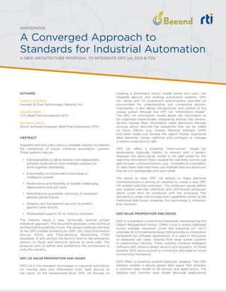 A Converged Approach to Standards for Industrial Automation | PDF