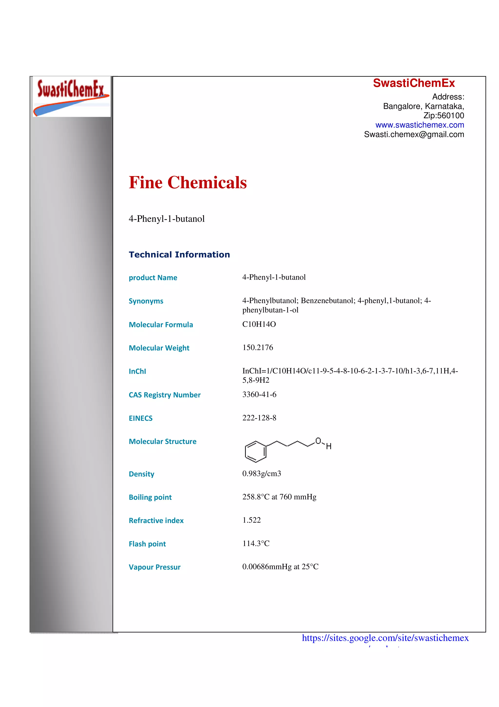 4 phenyl-1-butanol | PDF