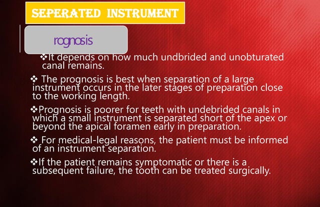 Endodontic mishaps during RCT | PDF | Dental Health | Diseases and ...