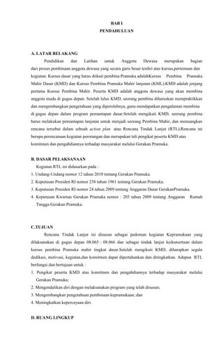 Rencana Tindak Lanju KMD Pramuka | DOCX