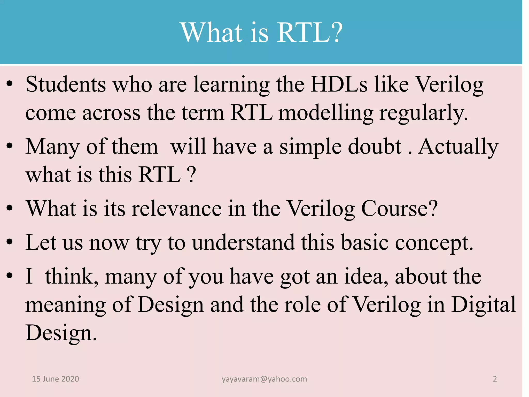 RTL-Design for beginners | PPTX