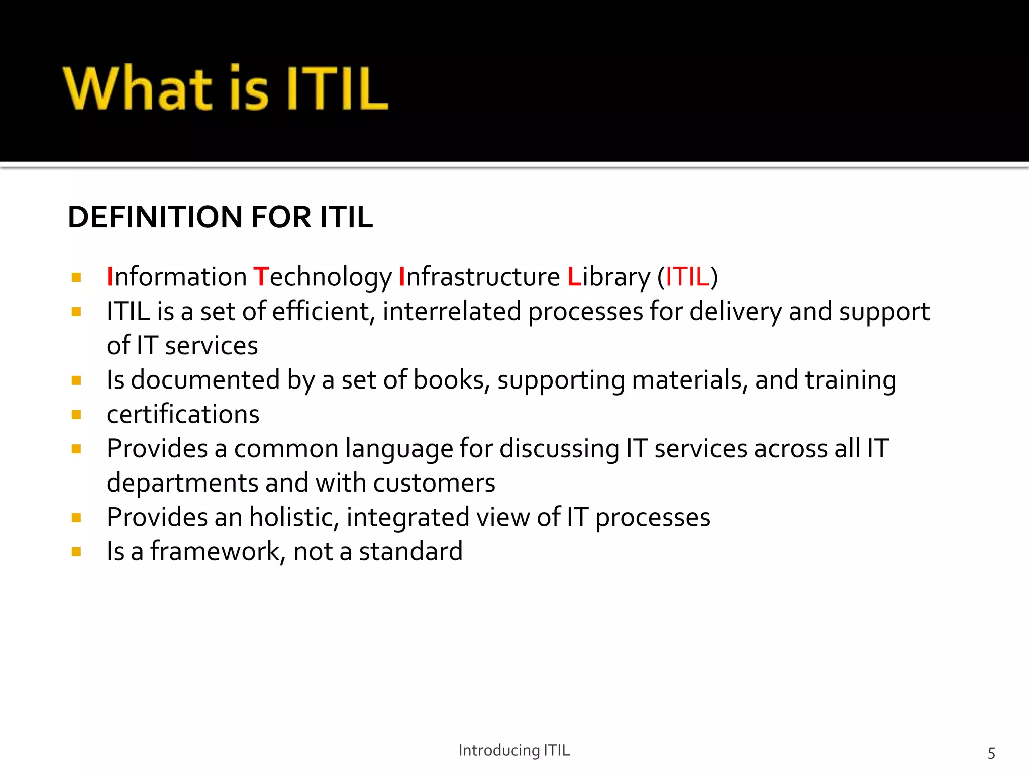 Introducing ITIL | PPTX