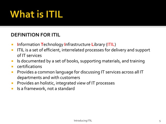 Introducing ITIL | PPTX