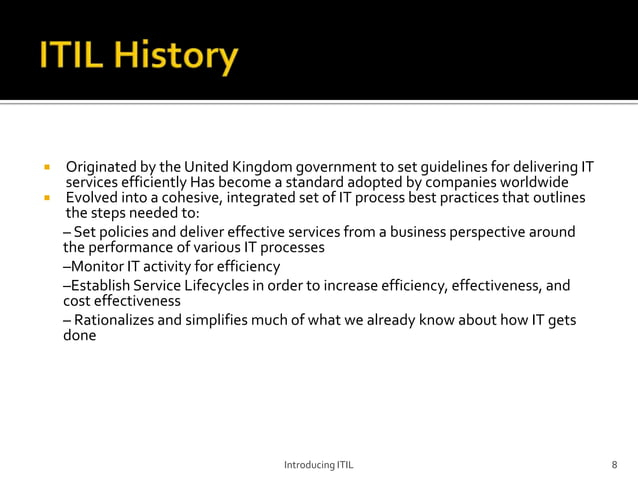 Introducing ITIL | PPT