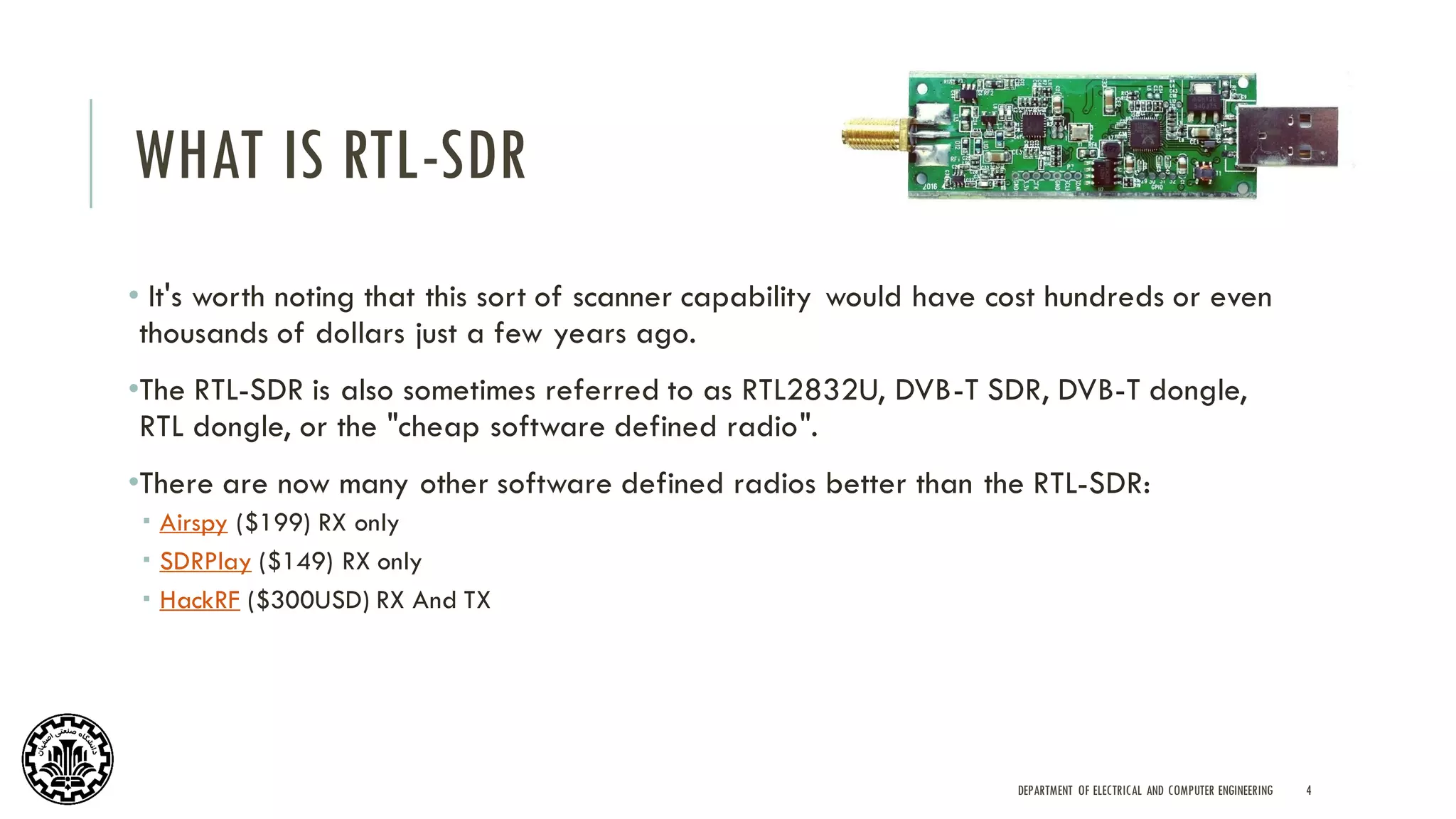 A LOW-COST DESKTOP SOFTWARE DEFINED RADIO DESIGN ENVIRONMENT USING MATLAB, SIMULINK, AND THE RTL ...