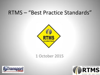 RTMS driving standards to promote best practices | PDF