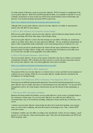 rto vs rpo | DOCX | IT and Internet Support | Internet