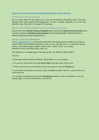 rto vs rpo | DOCX | IT and Internet Support | Internet