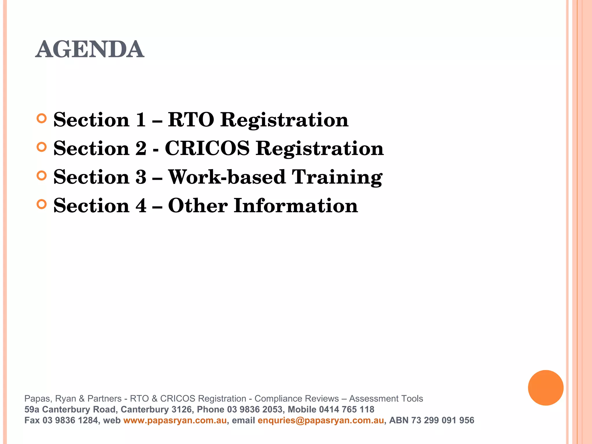 RTO And CRICOS Registration Seminar | PPT