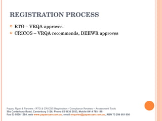 RTO And CRICOS Registration Seminar | PPT