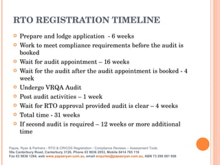 RTO And CRICOS Registration Seminar | PPT