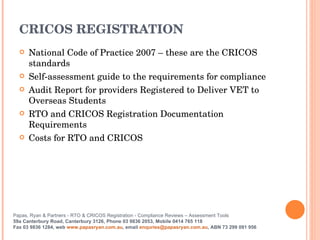 RTO And CRICOS Registration Seminar | PPT
