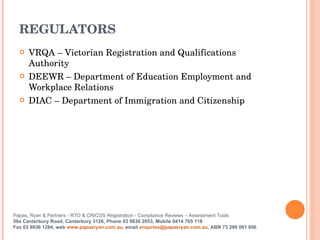 RTO And CRICOS Registration Seminar | PPT