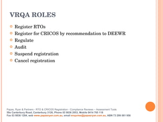RTO And CRICOS Registration Seminar | PPT
