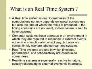 Real Time Systems & RTOS | PPT | Operating Systems | Computer Software ...