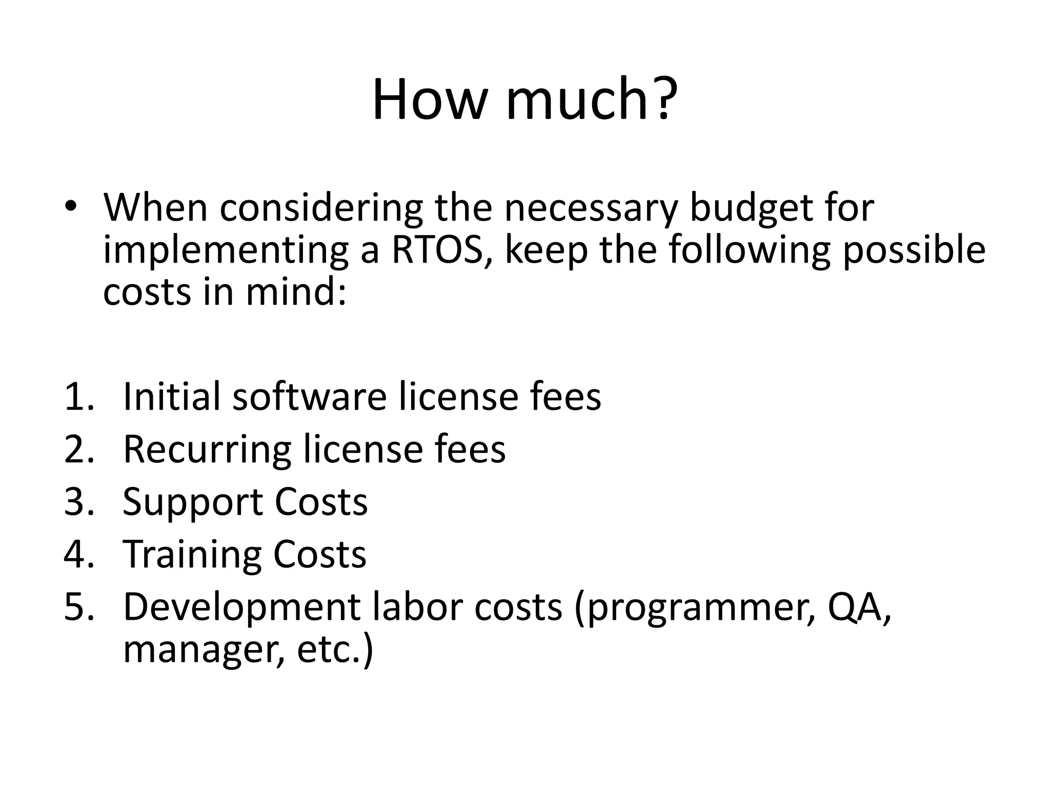 How to choose an RTOS? | PPTX | Operating Systems | Computer Software and Applications