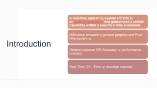 RTOS | PPTX | Operating Systems | Computer Software and Applications
