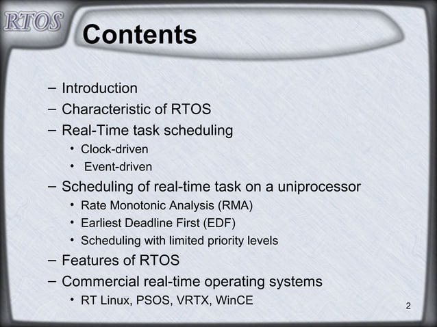 Real-Time Operating Systems | PPT