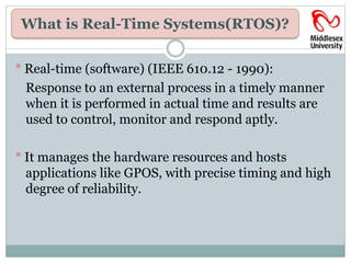 Real Time Operating Systems | PPT