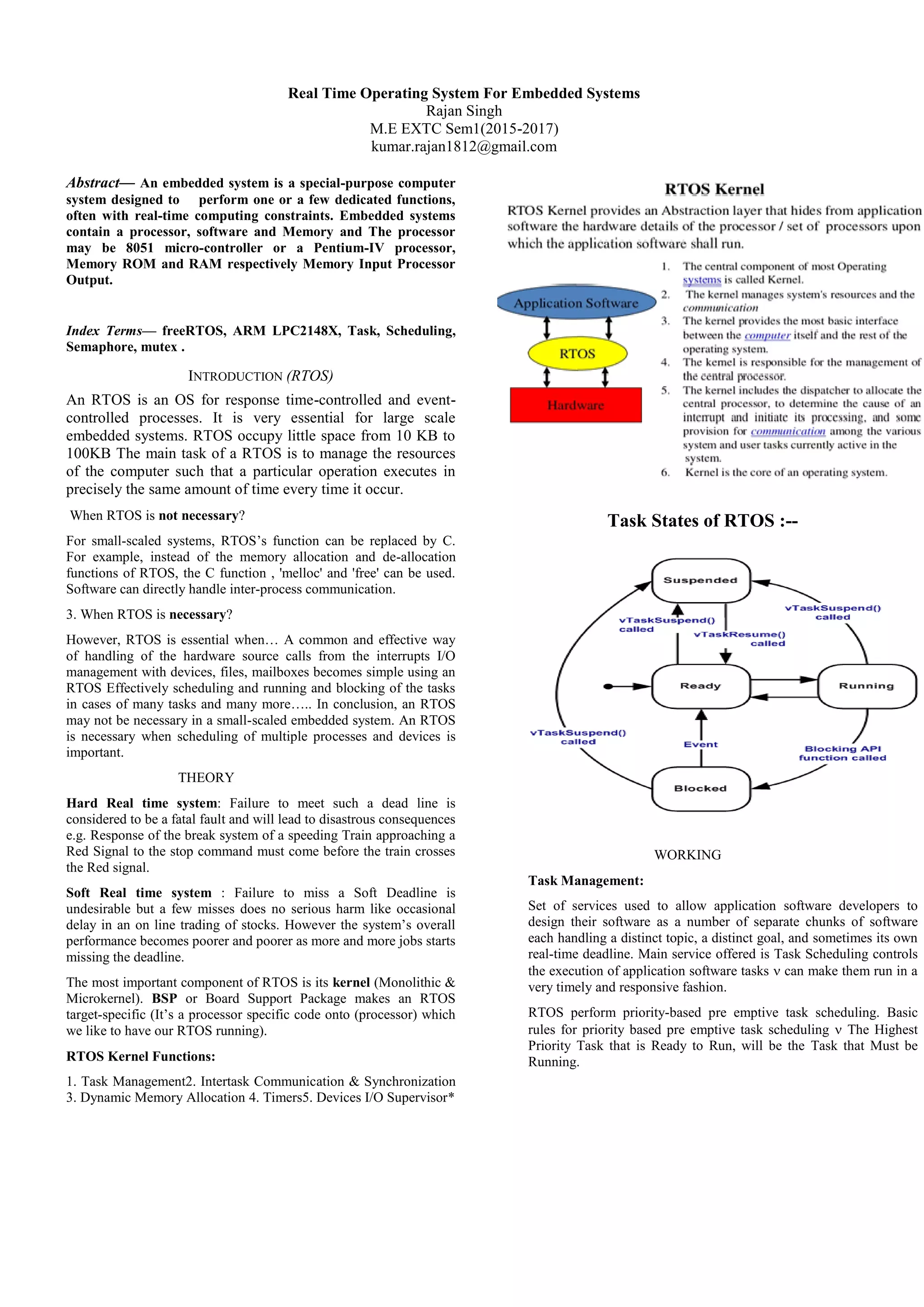 RTOS implementation | PDF