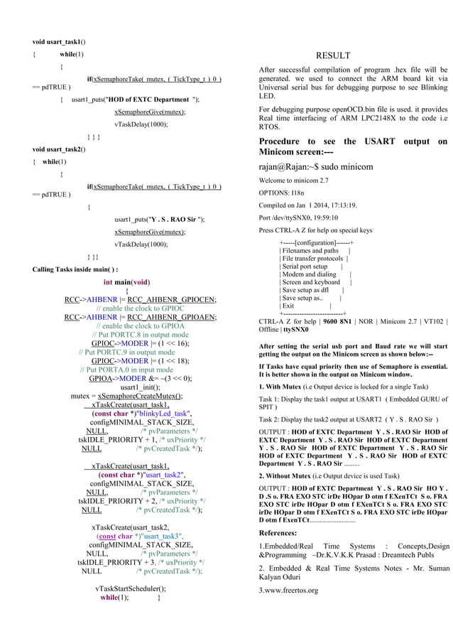 RTOS implementation | PDF
