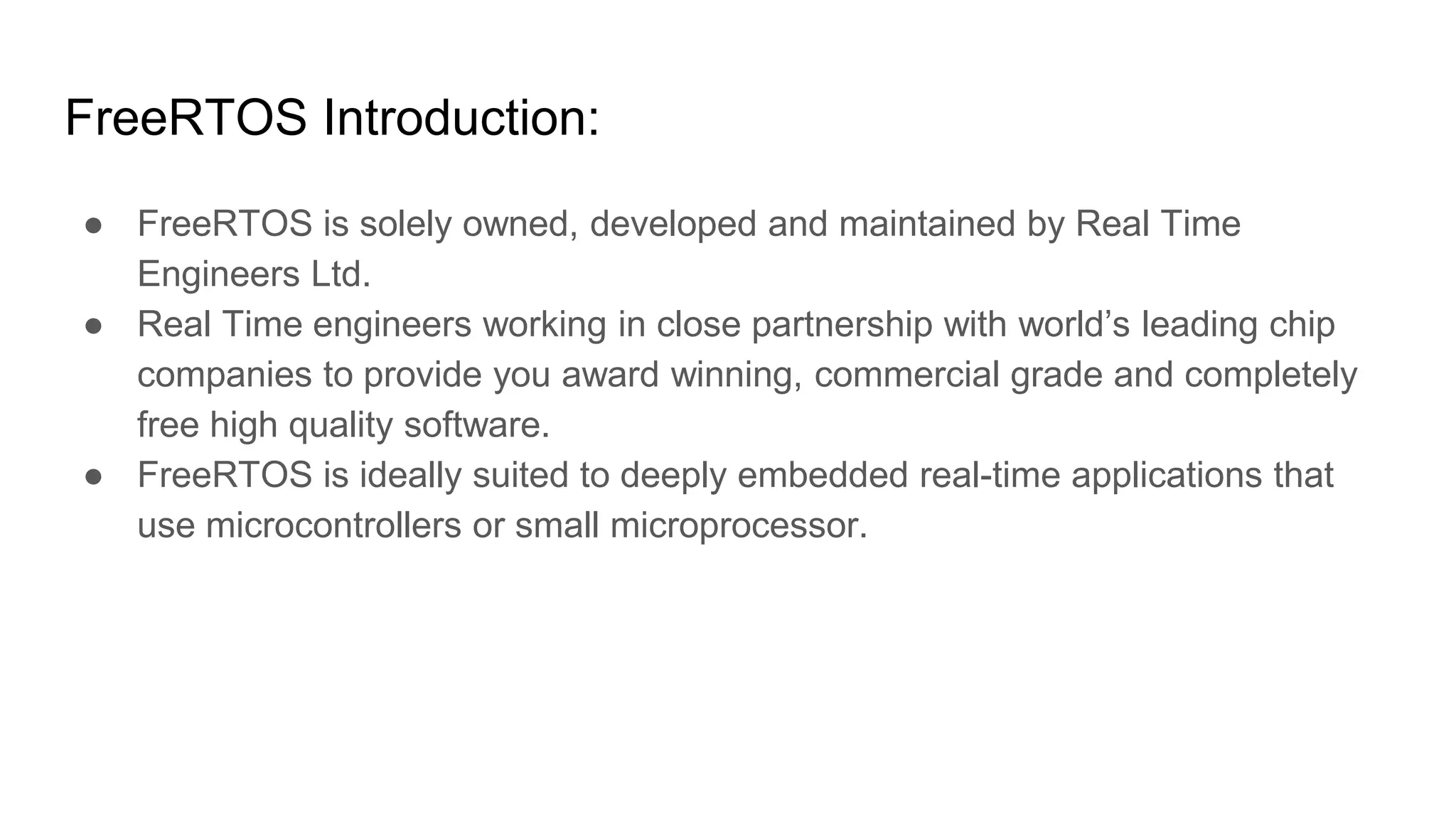 FreeRTOS introduction | PPTX